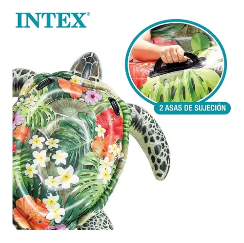 Flotador Inflable Tortuga Decorada Gigante Intex Color Verde ...
